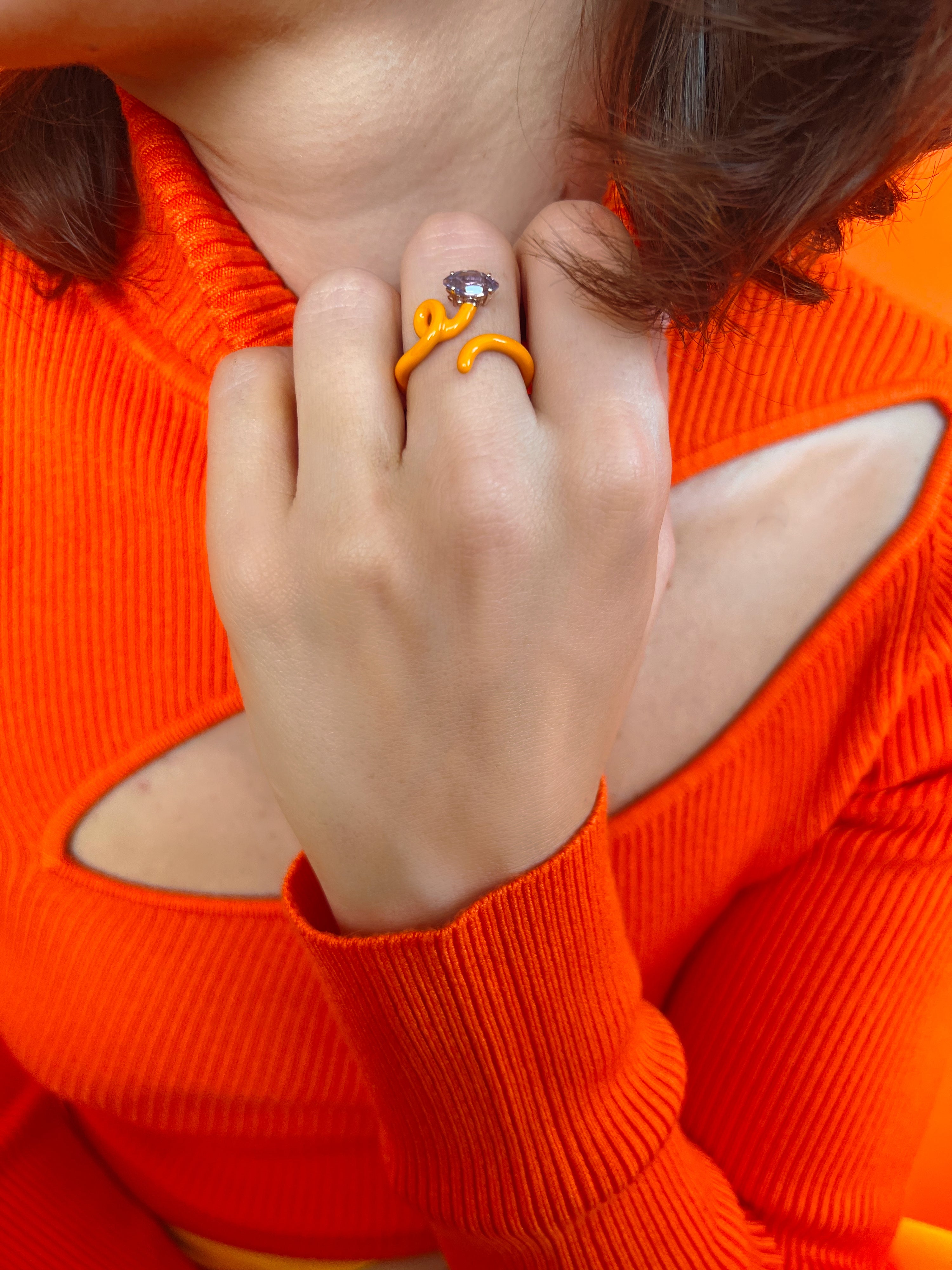 BABY VINE TENDRIL RING IN ORANGE – Bea Bongiasca